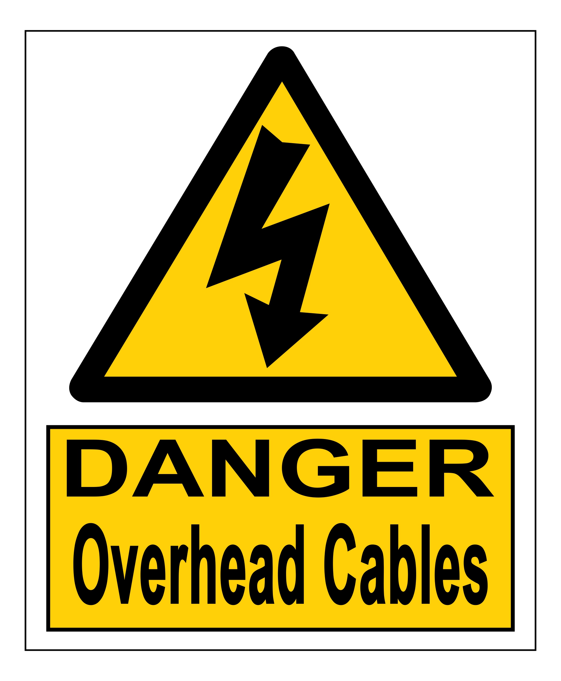Danger Overhead Cables – Mac Safety Signs