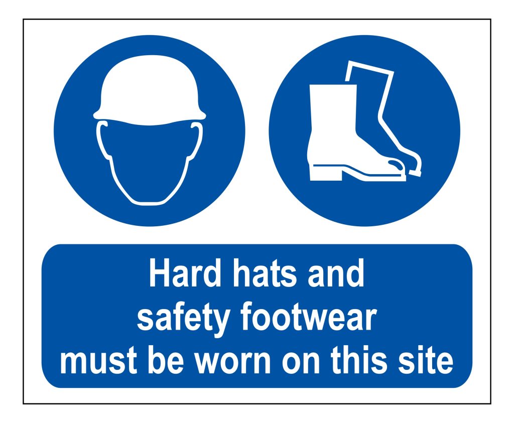 Hard Hats And Footware Must Be Worn On This Site - Mac Safety Signs