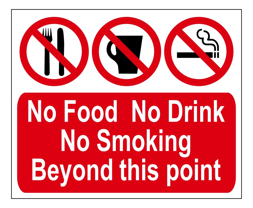 No Food No Drink No Smoking - Mac Safety Signs