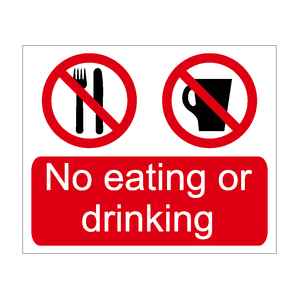 No Eating Or Drinking – Mac Safety Signs