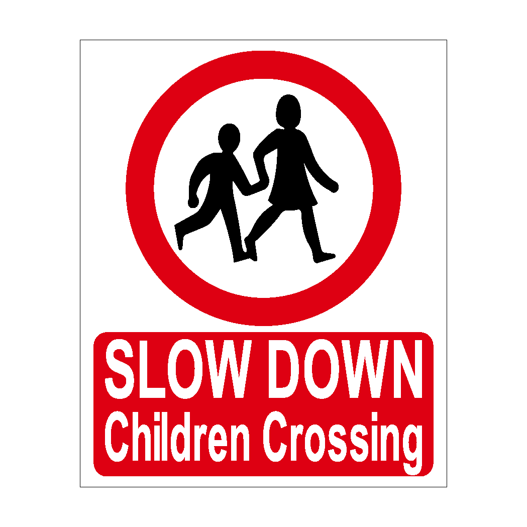 Slow Down Sign On Road